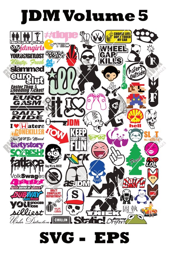 JDM Volume 5 Vector Graphics Sticker Cutting File in SVG EPS | Etsy