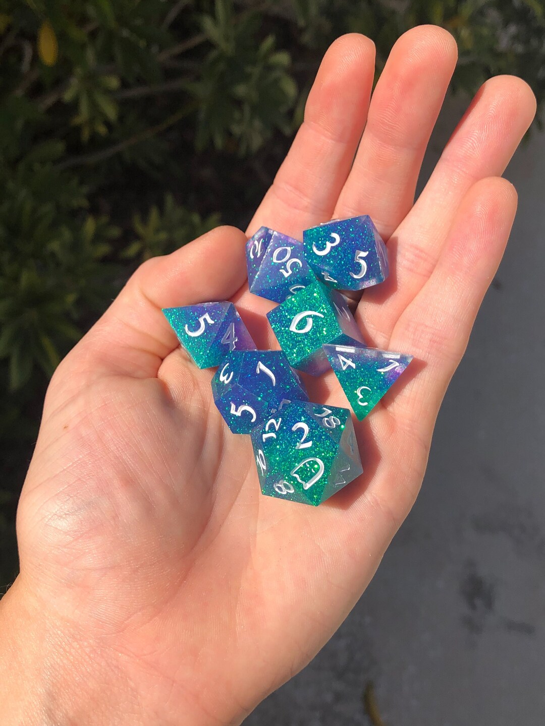 7 Piece Polyhedral Dice Set - Psionic Blast - Etsy