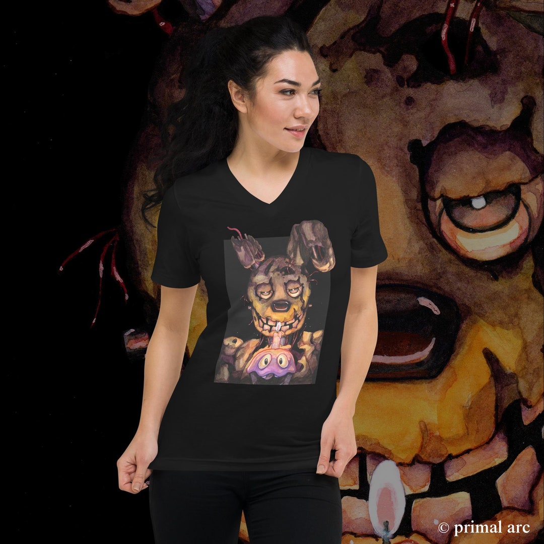 FNAF Springtrap 'celebrate' Tee | Unisex Short Sleeve V-neck T-shirt - Etsy