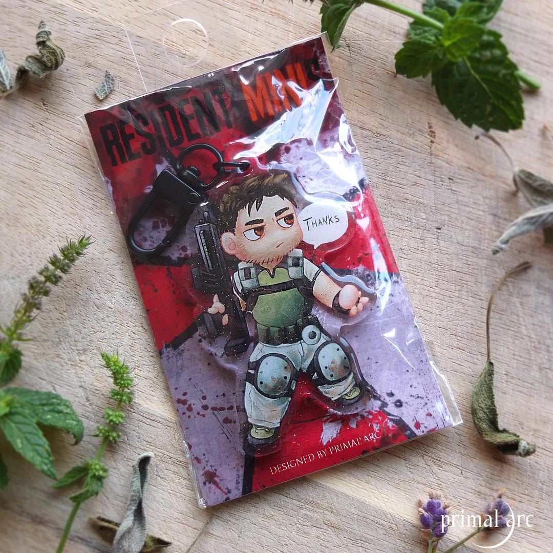 Chris Redfield Chibi Acrylic Charm | Resident Evil 5 - Etsy