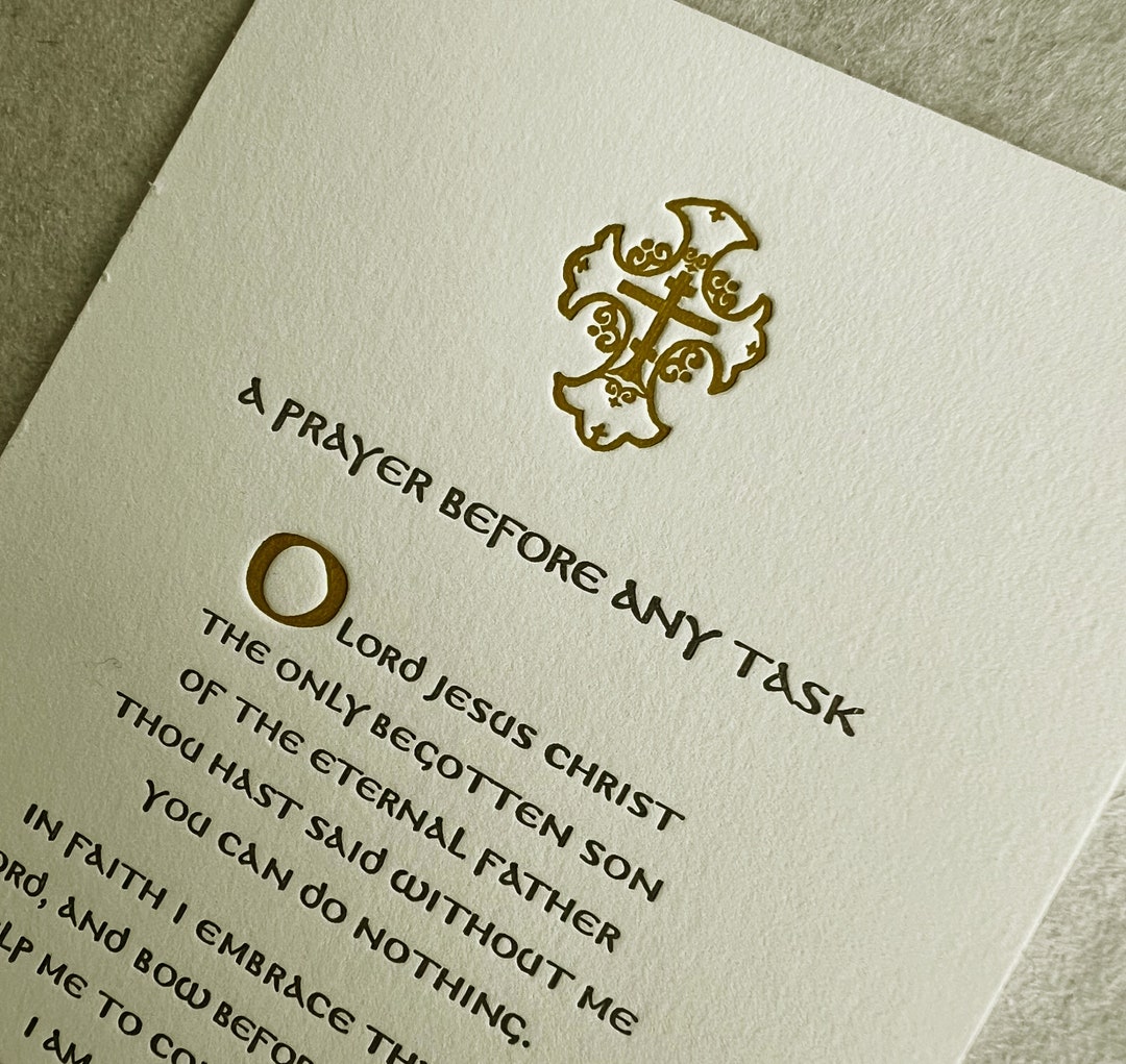 NEW* a Prayer for Any Task, Letterpress Prayer Card by Poustinia Press ...