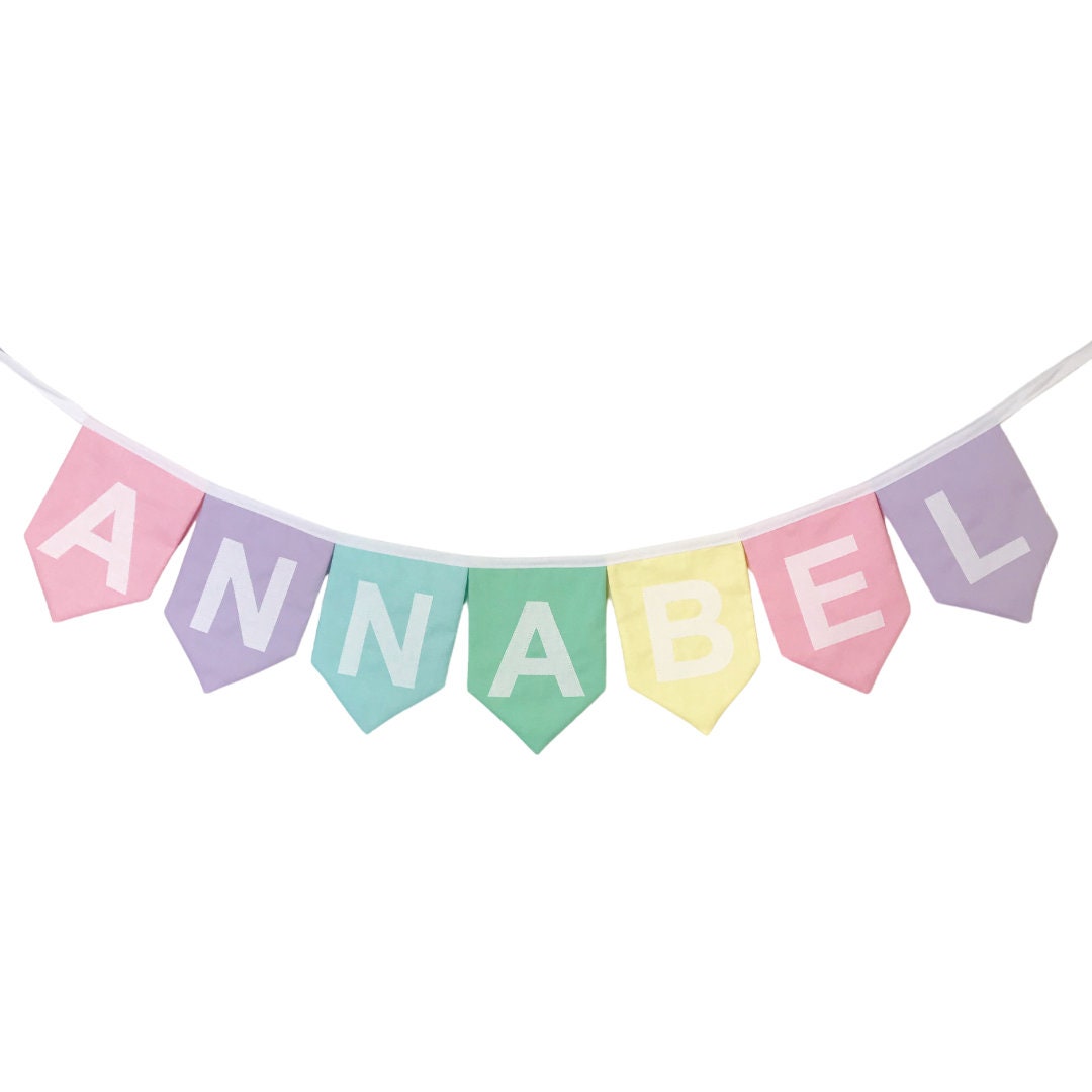 Custom Pastel Rainbow Name Bunting / Celebration / Flags - Etsy