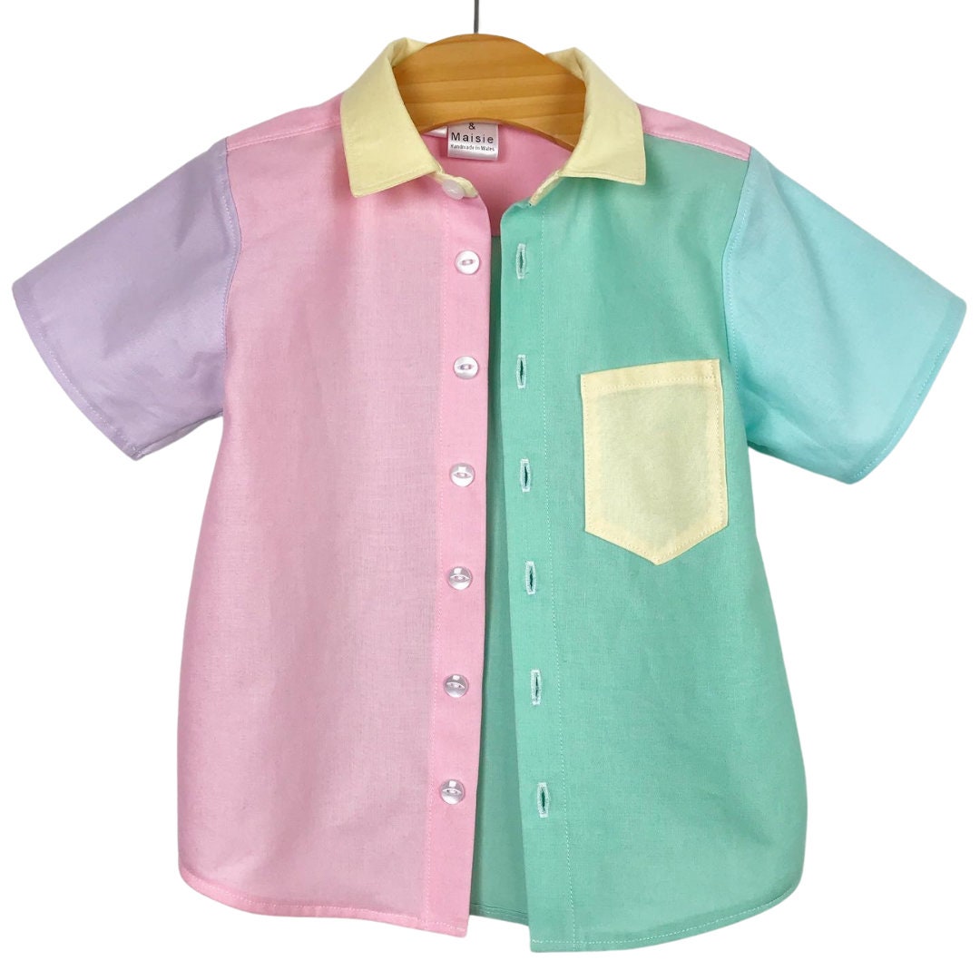 Pastel Shirt / Multicoloured / Rainbow / Smart Casual - Etsy