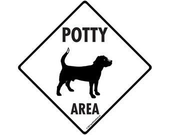 Potty Area Sign Dog Pooping Potty Area Exterior Rust Free Aluminum Sign ...
