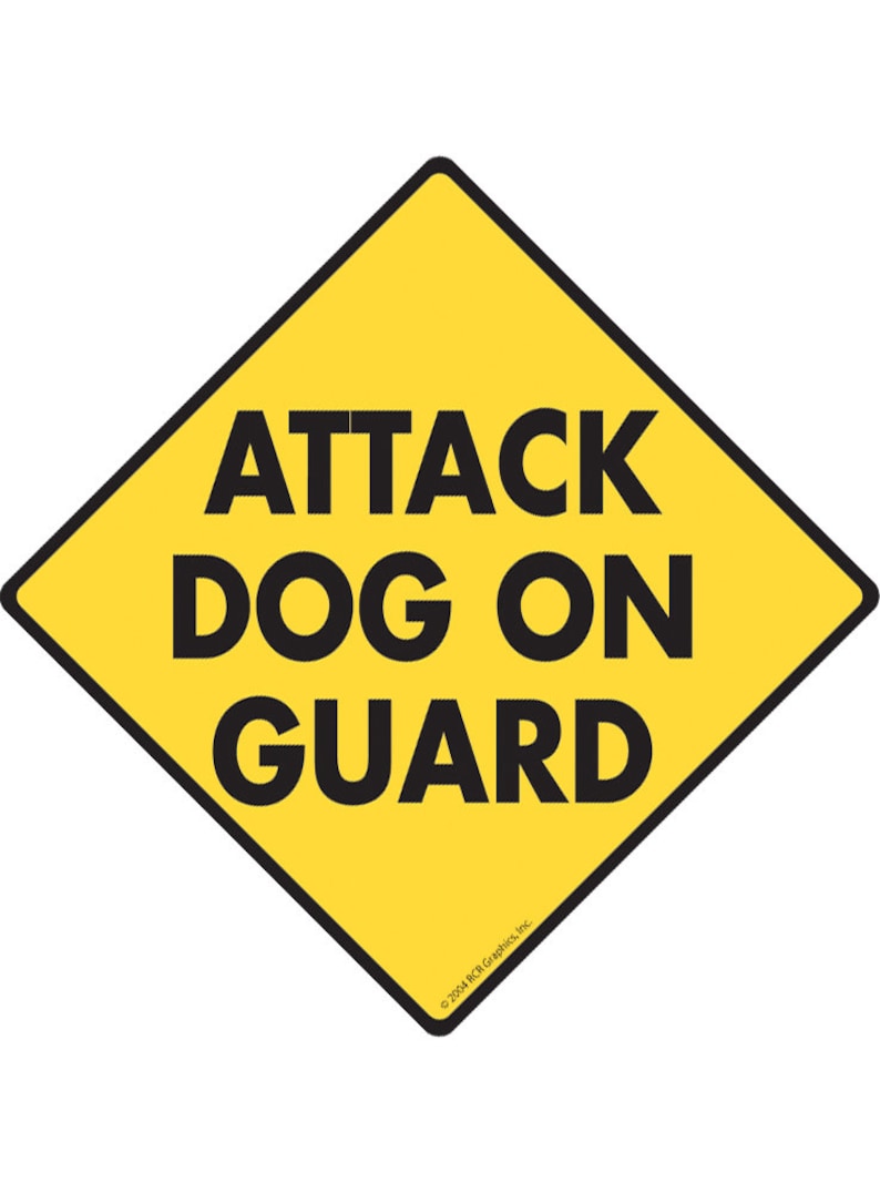 Warning Attack Dog on Guard Aluminum Dog Sign or Vinyl | Etsy