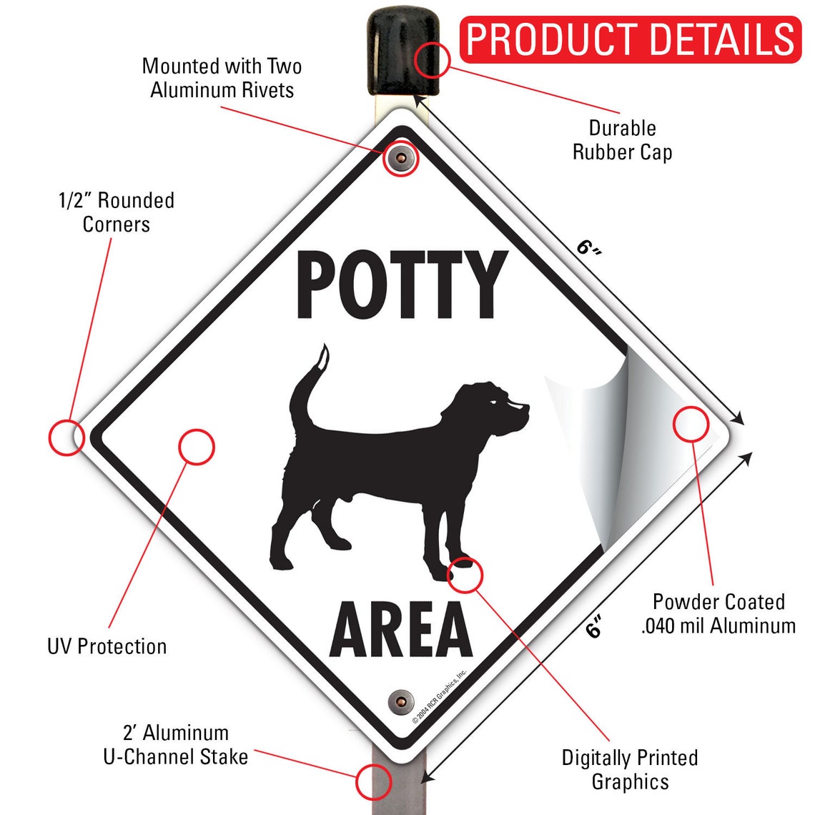 Potty Area Sign Dog Standing Potty Area Exterior Rust Free - Etsy
