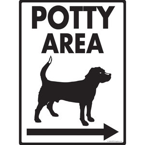Potty Area Sign - Dog Standing Potty Area Yard Exterior Rust Free ...