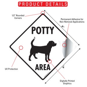 Potty Area Sign - Dog Standing Potty Area Exterior Rust Free Aluminum ...