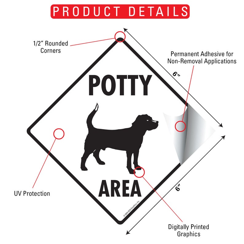 Potty Area Sign Dog Standing Potty Area Exterior Rust Free - Etsy