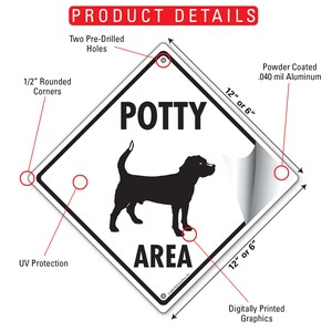 Potty Area Sign - Dog Standing Potty Area Exterior Rust Free Aluminum ...
