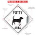 Potty Area Sign Dog Standing Potty Area Exterior Rust Free Aluminum ...