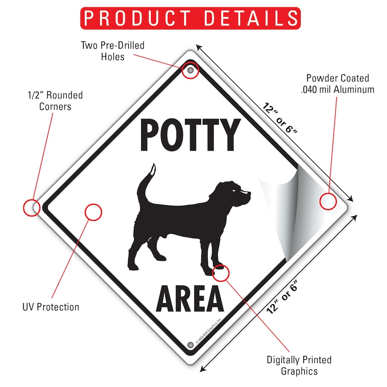 Potty Area Sign Dog Standing Potty Area Exterior Rust Free - Etsy