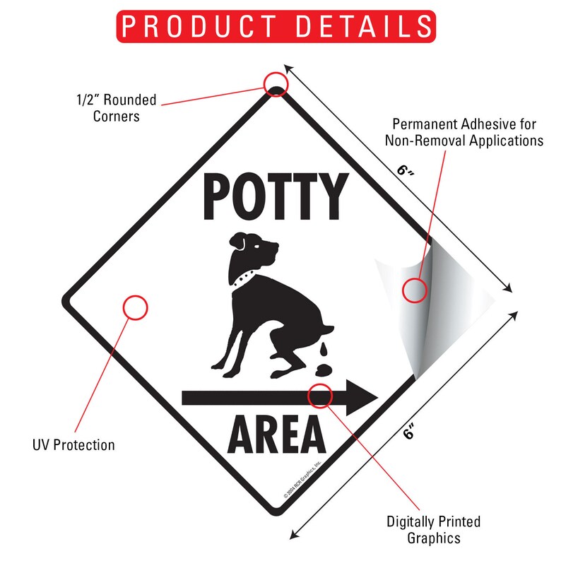Potty Area Sign Dog Pooping Potty Area Exterior Rust Free - Etsy