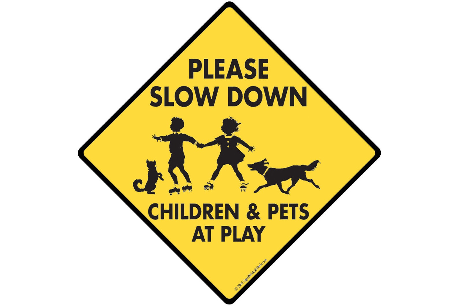 Caution Please Slow Down Children and Pets at Play Aluminum - Etsy