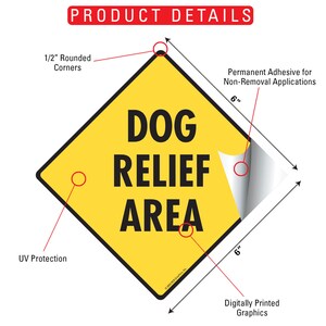 Potty Area Sign - Dog Relief Area Yard Exterior Rust Free Aluminum Sign ...