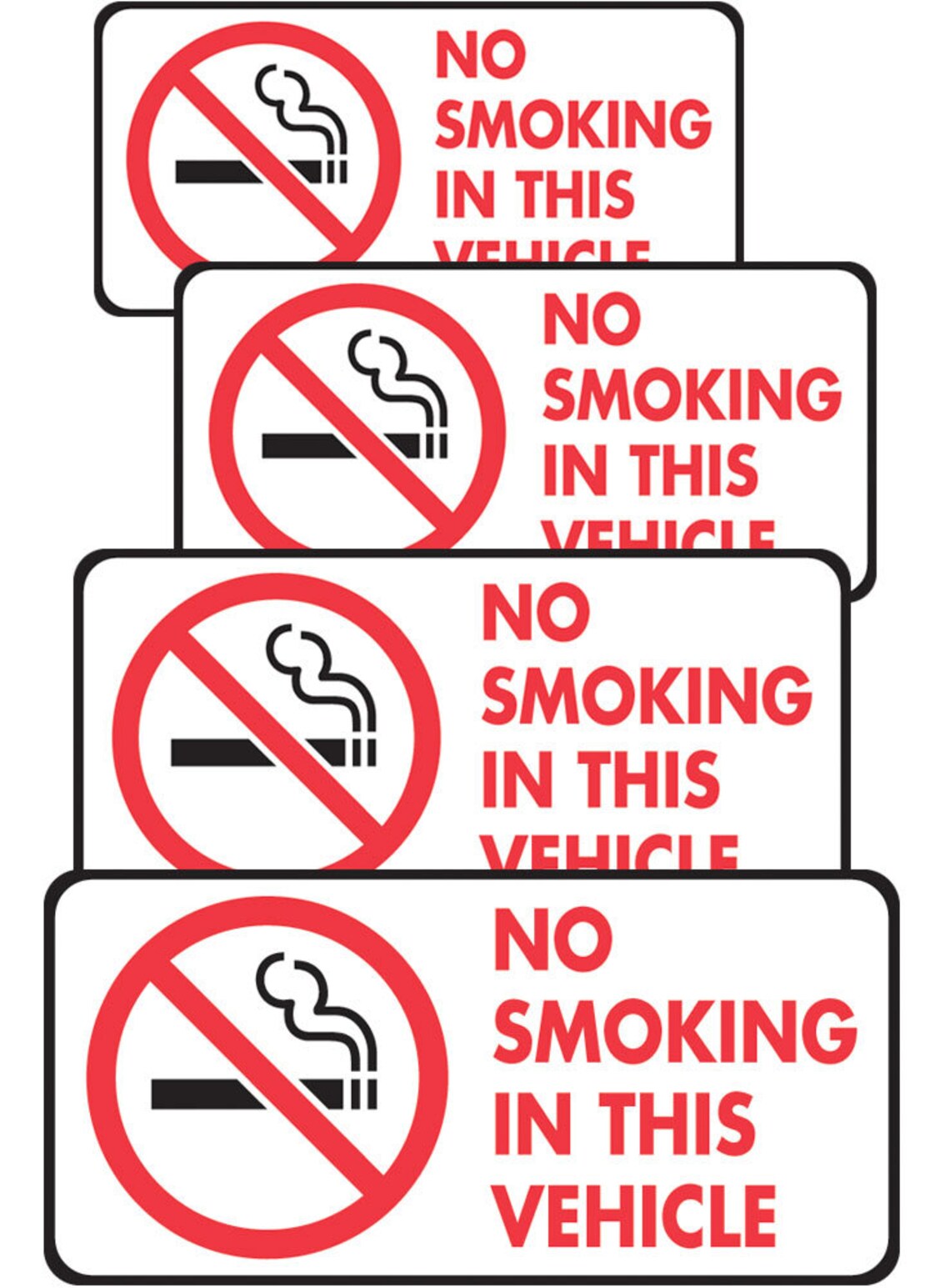 Warning No Smoking in This Vehicle Cigarettes With Symbol - Etsy