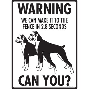 Warning! Boxer - Property Protected and Beware Aluminum Dog Sign - 9" X ...