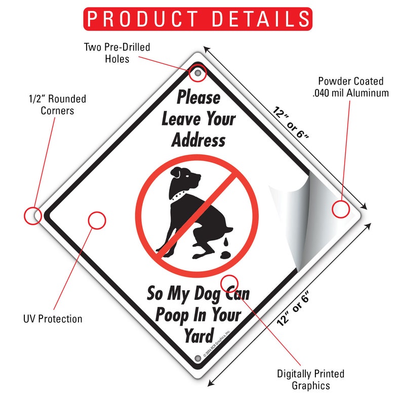 Please Leave Your Address Exterior Rust Free No Dog Pooping Aluminum ...