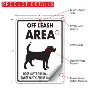 Potty Area Sign - off Leash Area Yard Exterior Rust Free Aluminum Dog ...