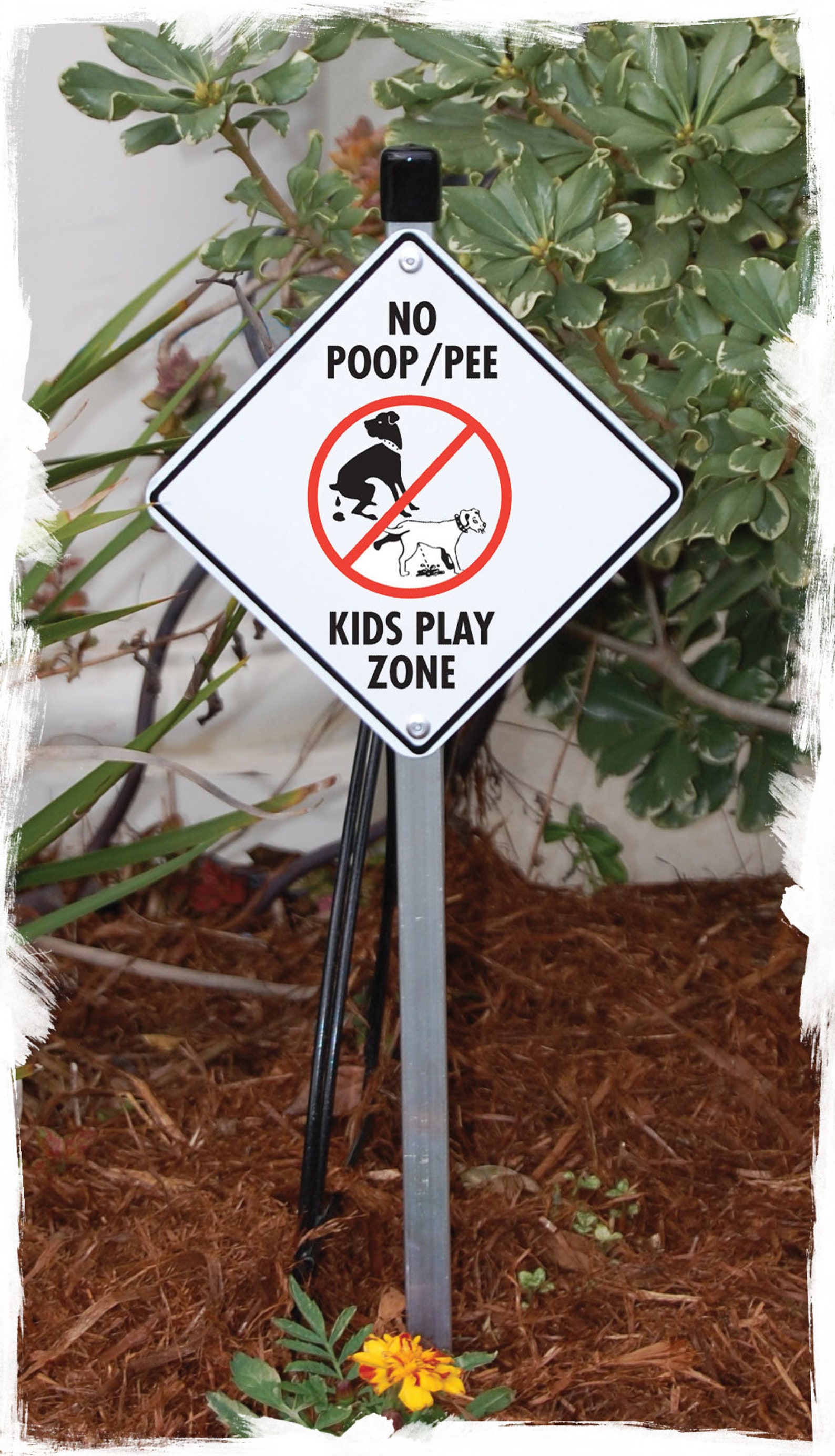 No Poop and Pee Zone - Kids Play Zone Exterior No Dog Pooping Aluminum ...
