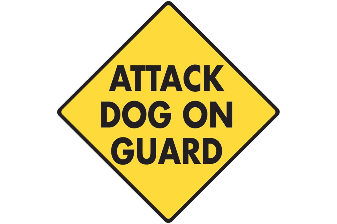 Warning! Attack Dog on Guard Aluminum Dog Sign or Vinyl Sticker - Etsy