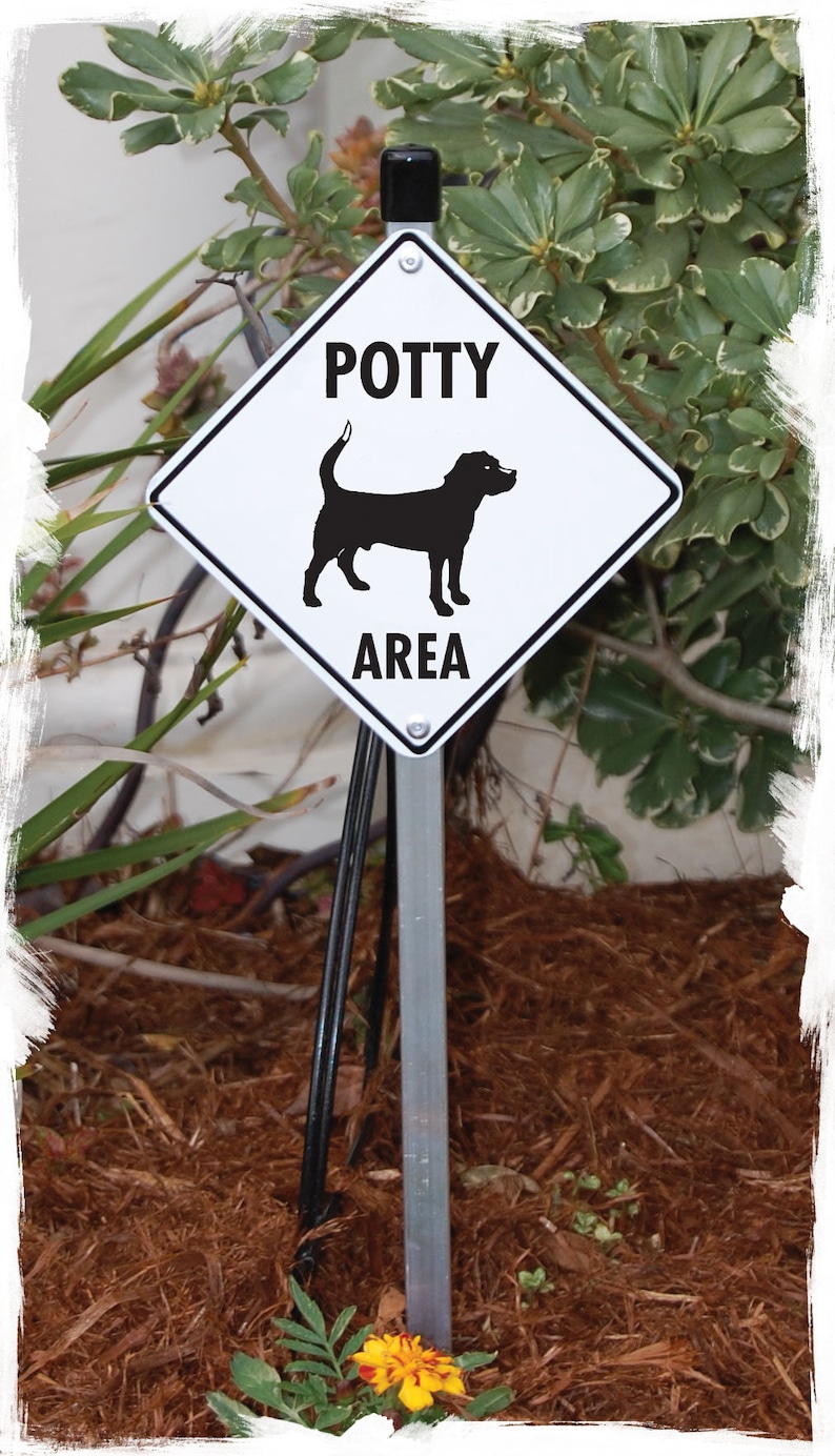 Potty Area Sign - Dog Standing Potty Area Exterior Rust Free Aluminum ...