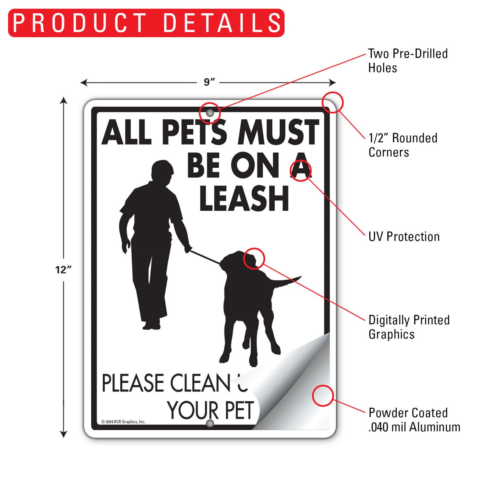 Potty Area Sign - All Pets Must Be on A Leash - Clean After Pet Yard ...