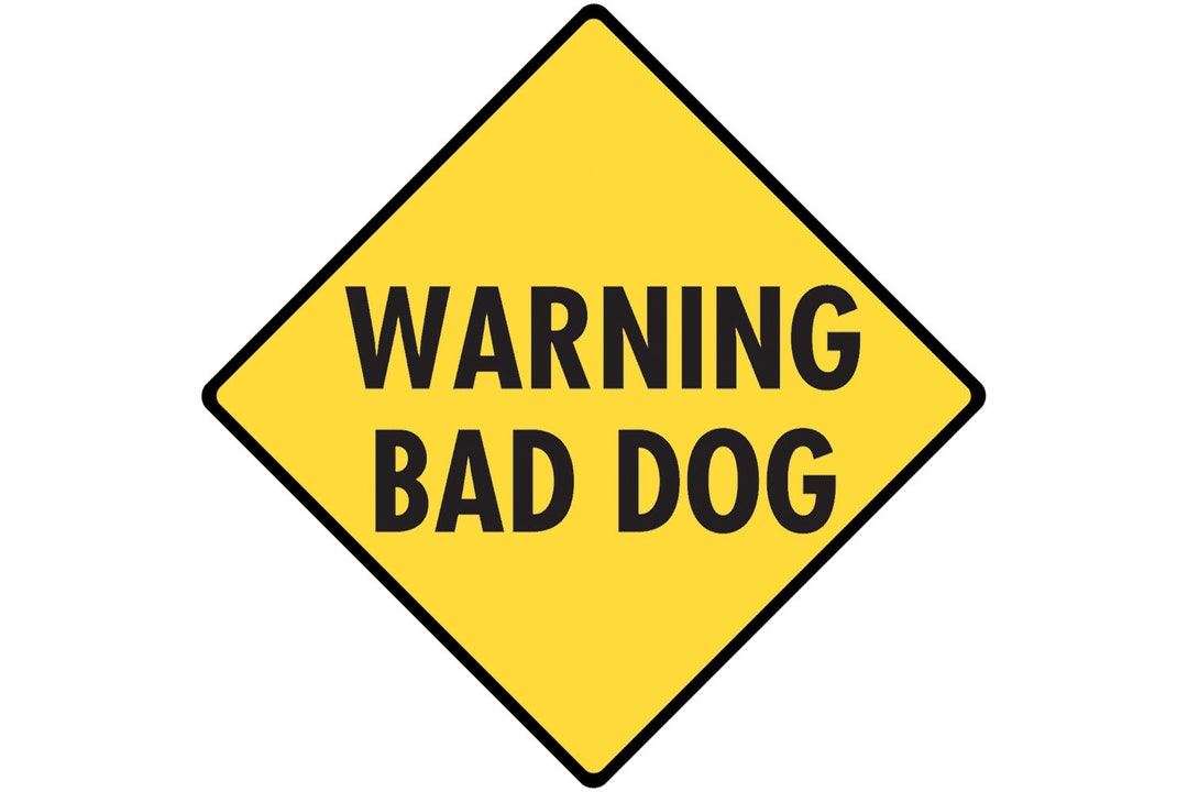 Warning Bad Dog Aluminum Dog Sign or Vinyl Sticker - Etsy