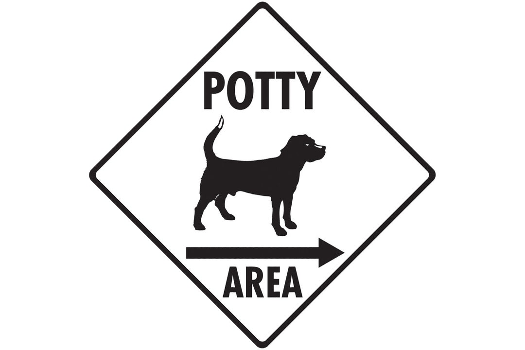 Potty Area Sign - Dog Standing Potty Area Exterior Rust Free Aluminum ...