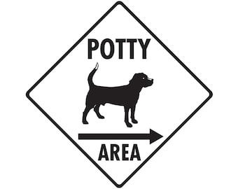 Potty Area Sign Dog Pooping Potty Area Exterior Rust Free Aluminum Sign ...