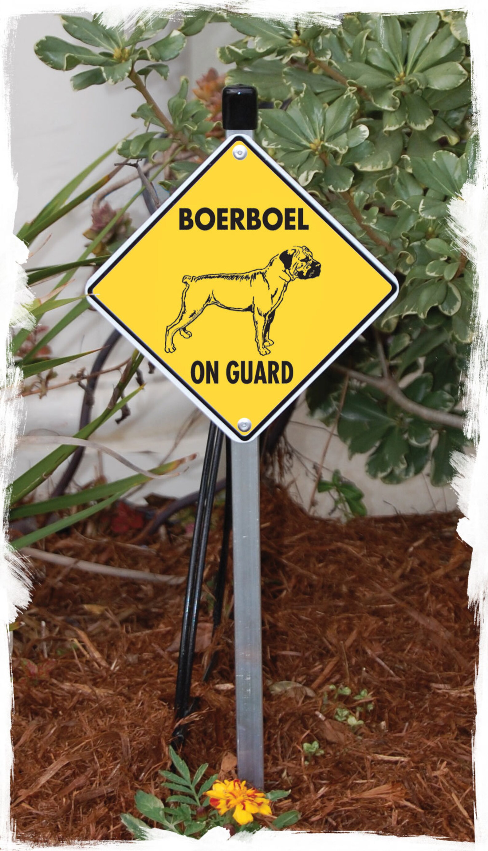 Warning Boerboel on Guard Aluminum Dog Sign or Vinyl Sticker | Etsy