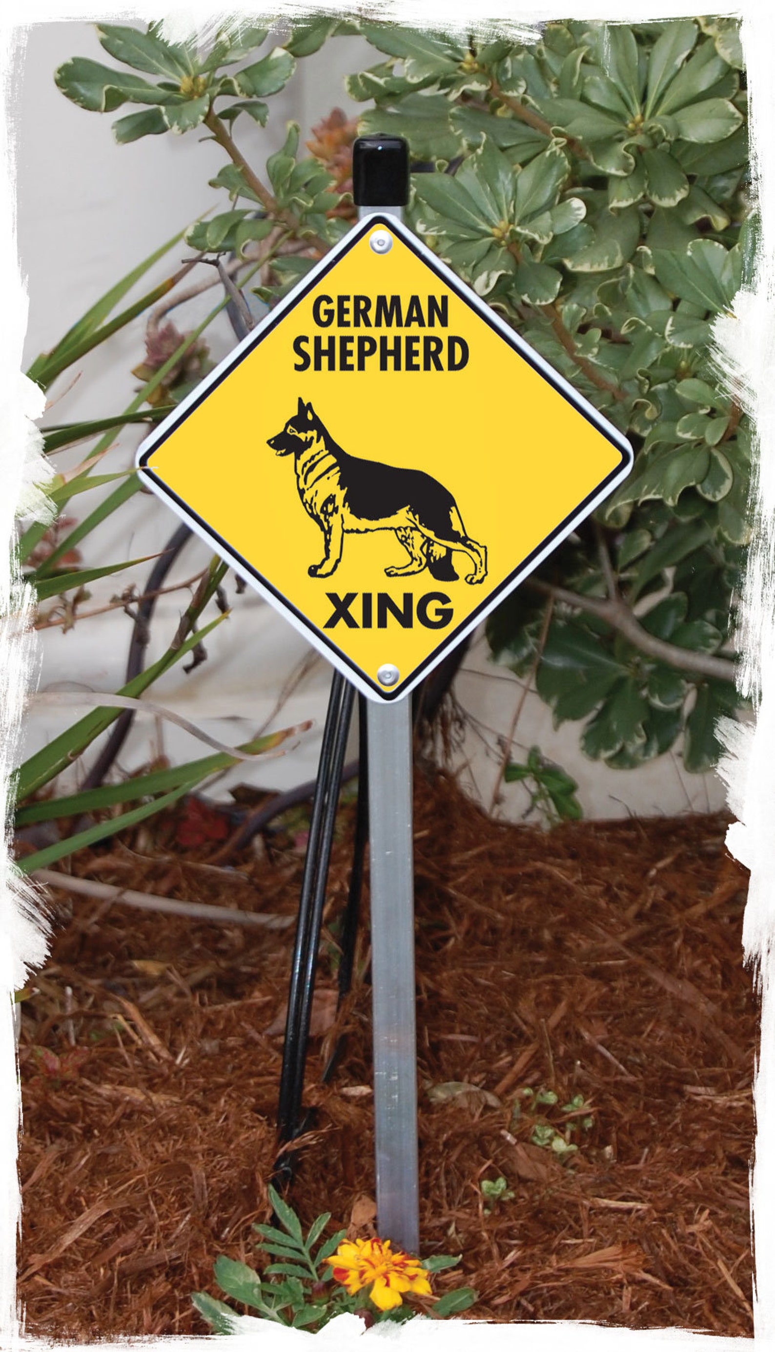 Warning! German Shepherd Xing (crossing) Aluminum Dog Sign or Vinyl ...