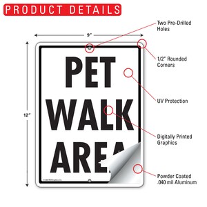 Potty Area Sign Pet Walk Area Yard Exterior Rust Free Aluminum Dog Rest ...