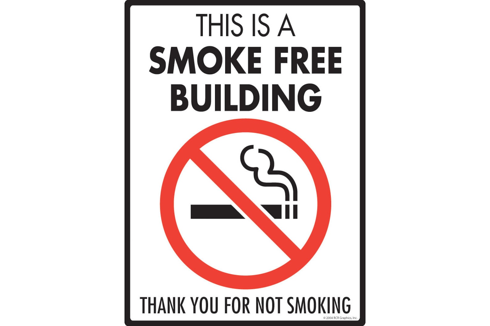 Warning! This is a Smoke Free Building Cigarettes With Symbol Aluminum ...