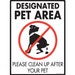 Potty Area Sign Designated Pet Area Clean up After Your Pet Yard ...