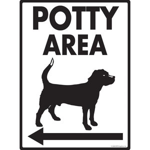 Potty Area Sign - Dog Standing Potty Area Yard Exterior Rust Free ...