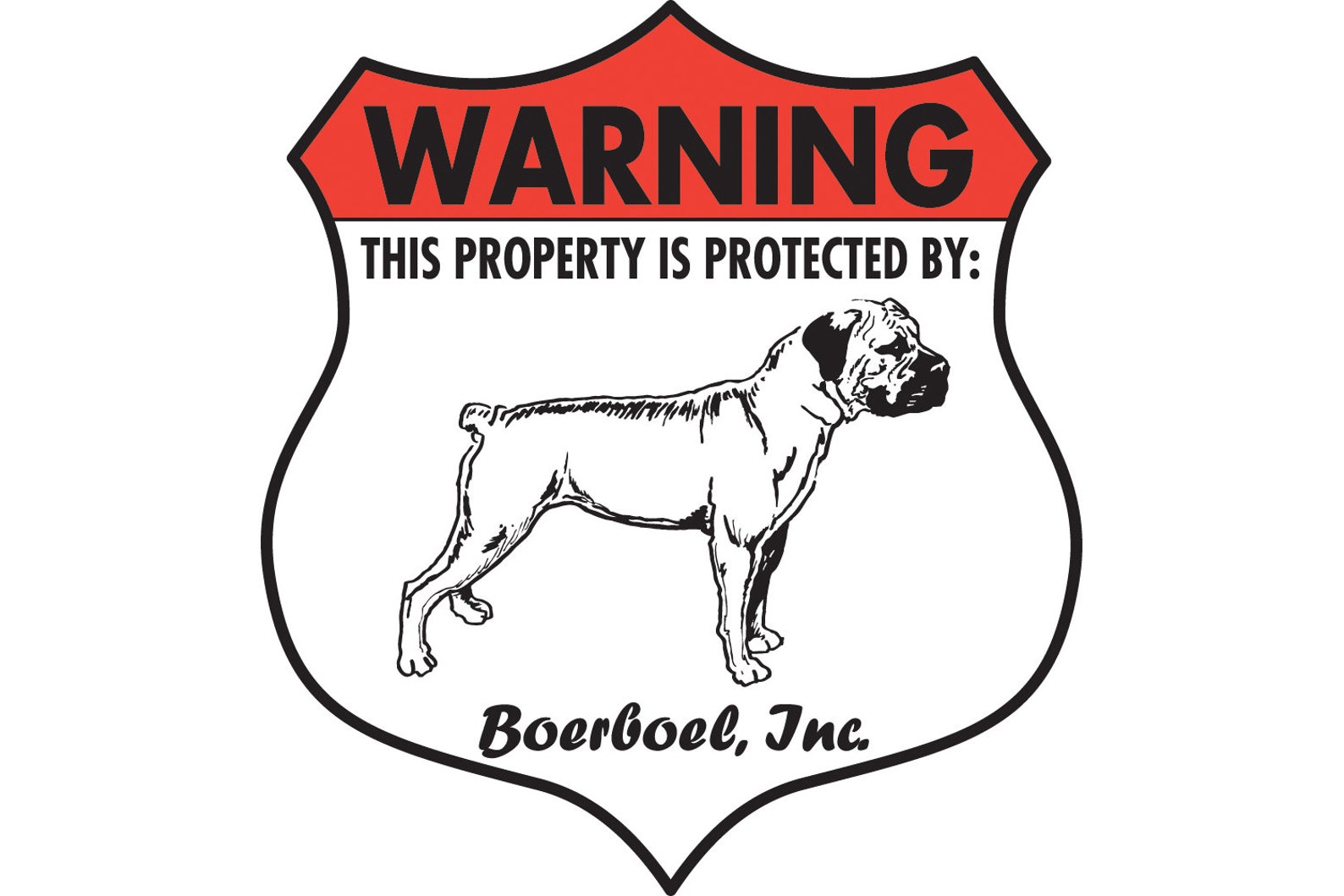 Warning Boerboel Property Patrolled and Protected Dog Aluminum Sign ...