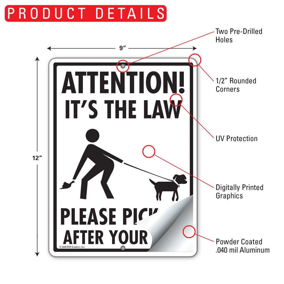 Attention It's the Law Pick up After Your Dog Exterior No - Etsy