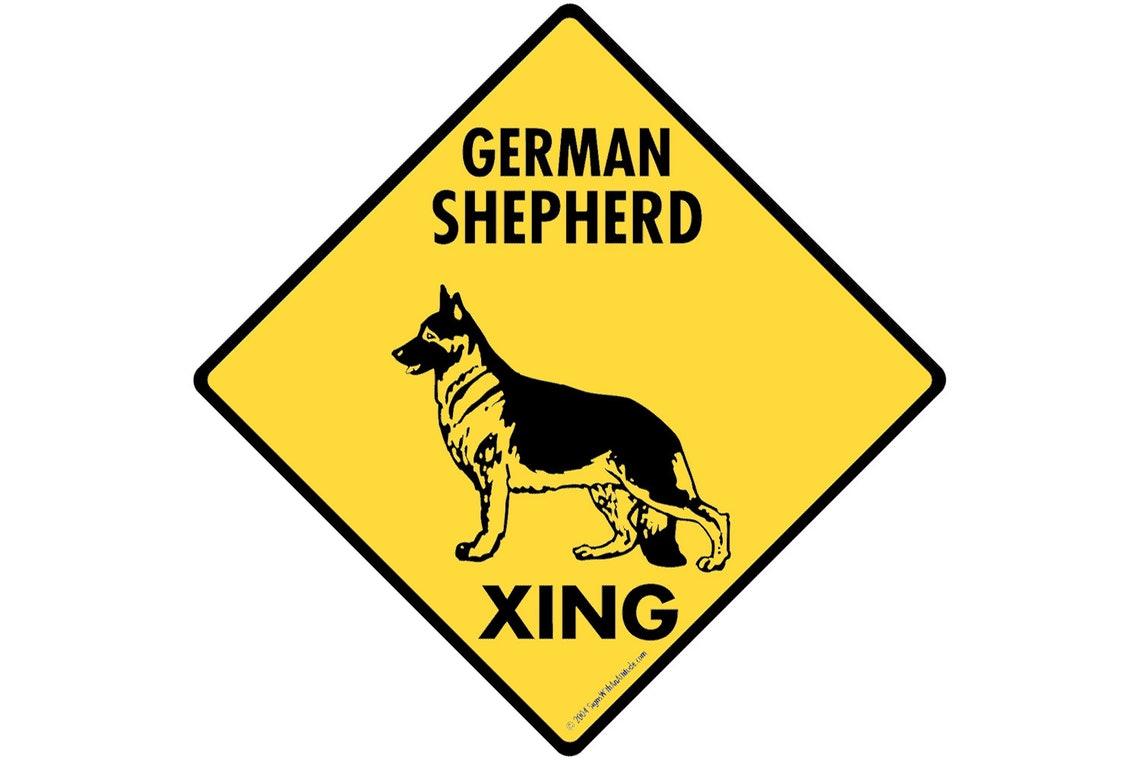 Warning! German Shepherd Xing (crossing) Aluminum Dog Sign or Vinyl ...