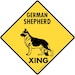 Warning German Shepherd Xing crossing Aluminum Dog Sign or - Etsy