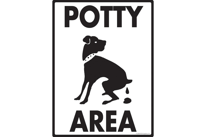 Potty Area Sign Dog Pooping Potty Area Yard Exterior Rust - Etsy