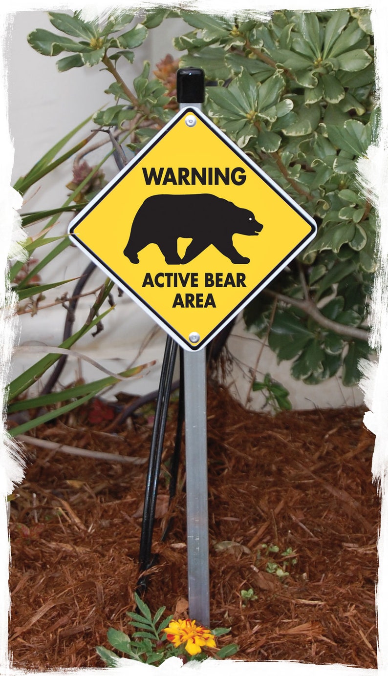Warning Active Bear Area Aluminum Bear Sign or Vinyl Sticker | Etsy