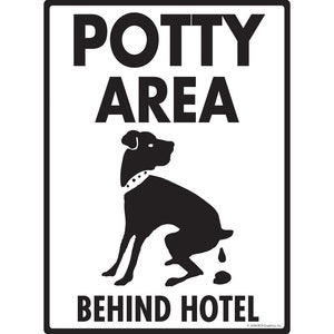 Potty Area Sign - Dog Pooping Potty Area Yard Exterior Rust Free ...