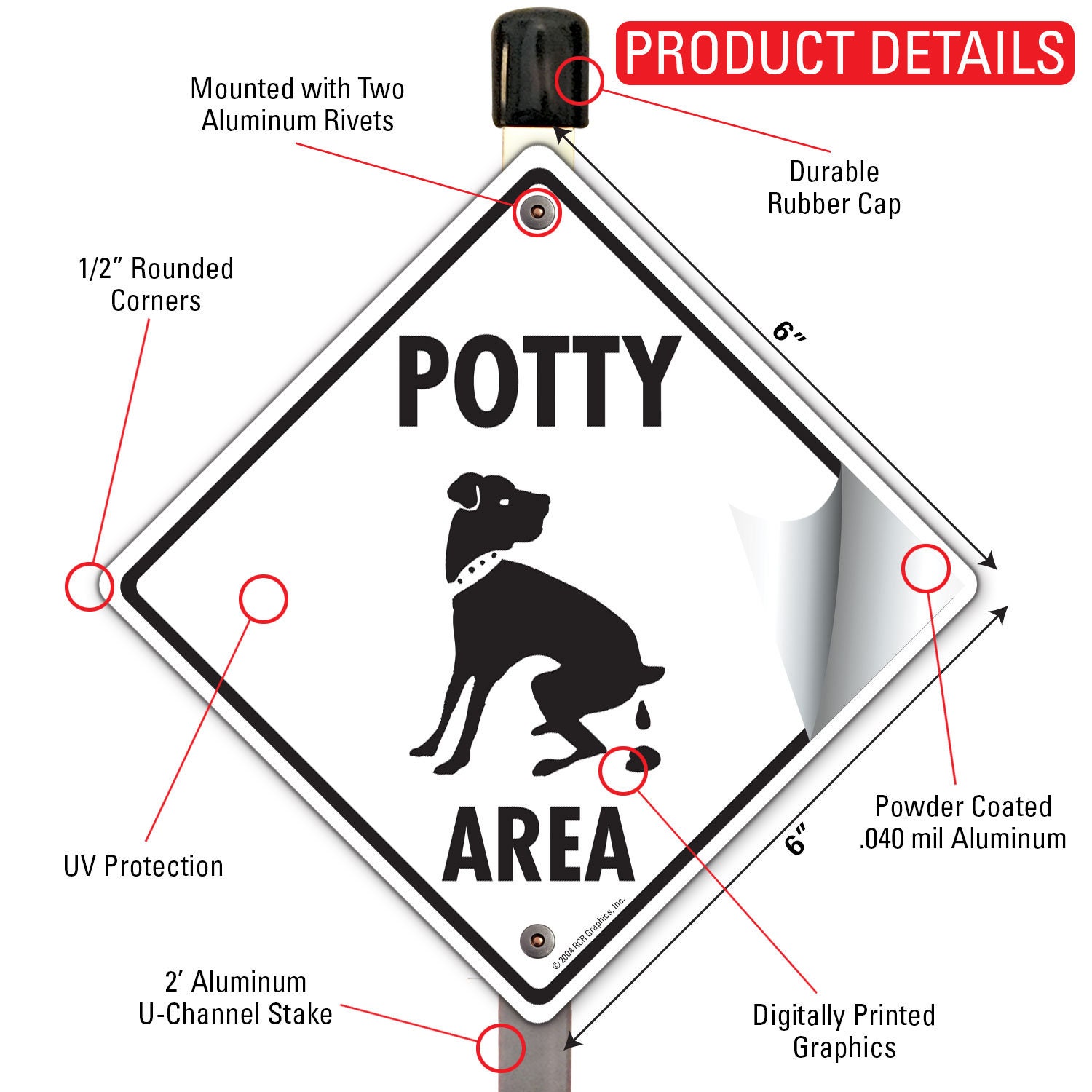 Potty Area Sign Dog Pooping Potty Area Exterior Rust Free - Etsy