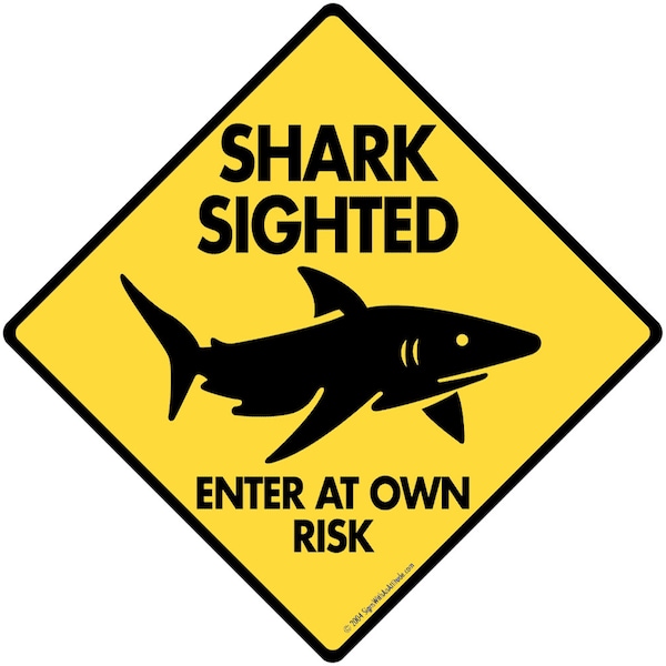 Shark Warning Sign - Etsy UK