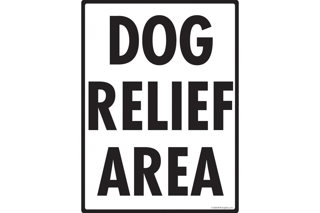 Potty Area Sign - Dog Relief Area Yard Exterior Rust Free Dog Potty ...