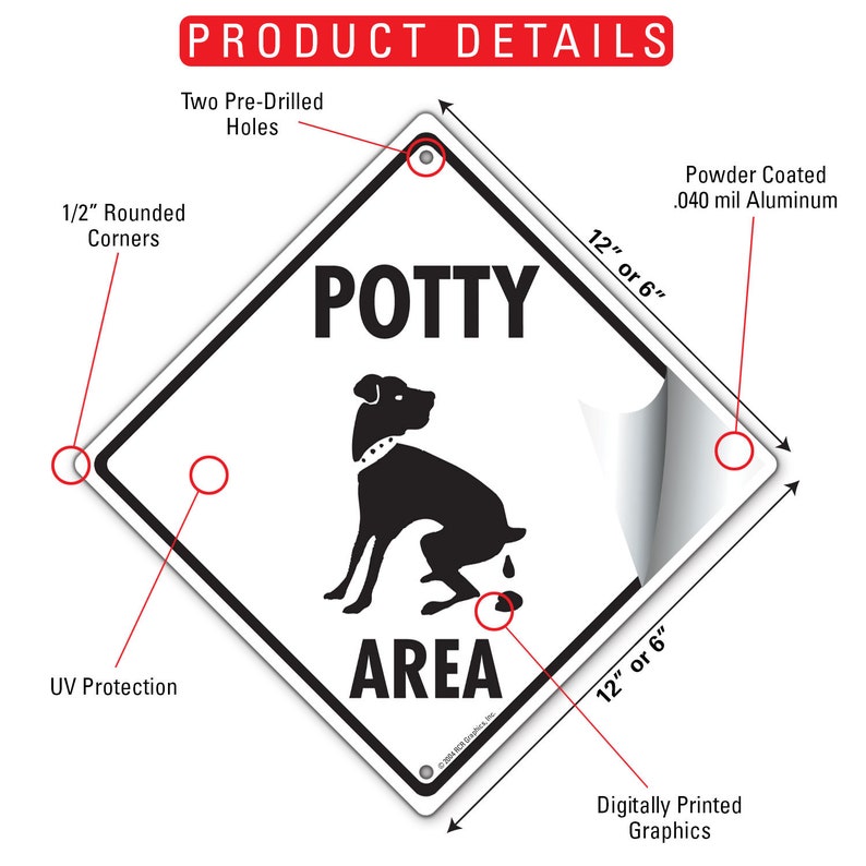 Potty Area Sign Dog Pooping Potty Area Exterior Rust Free - Etsy