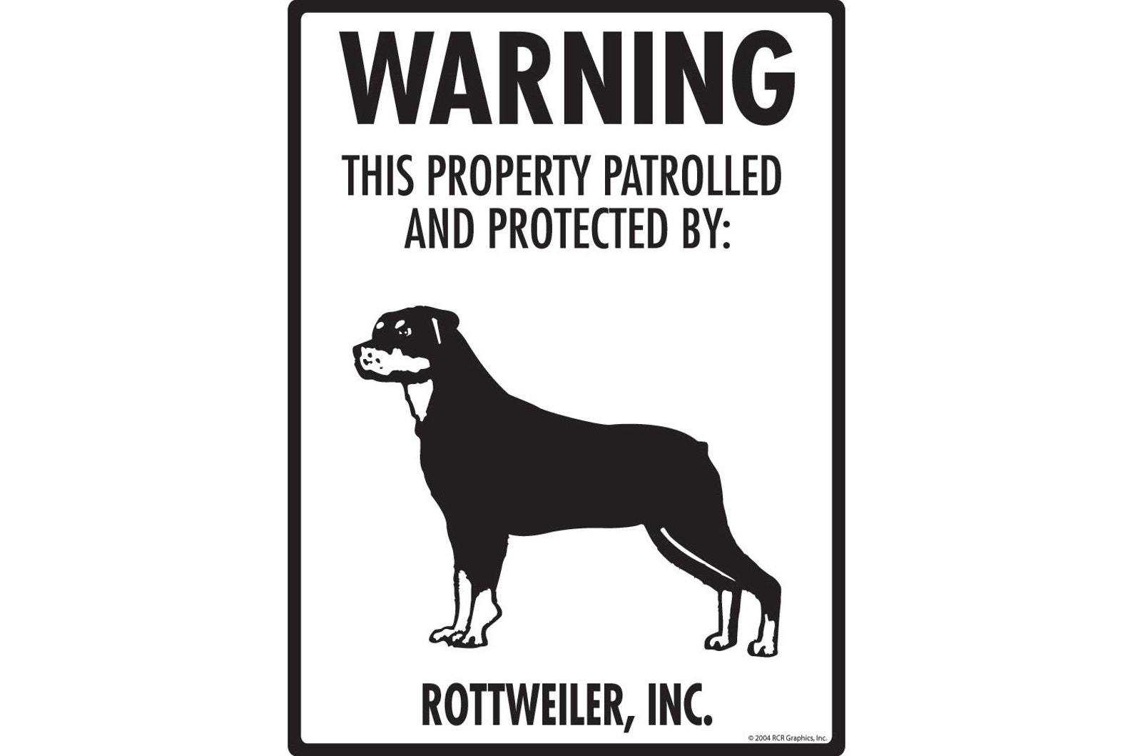 Warning! Rottweiler - Property Protected and Beware Aluminum Dog Sign ...