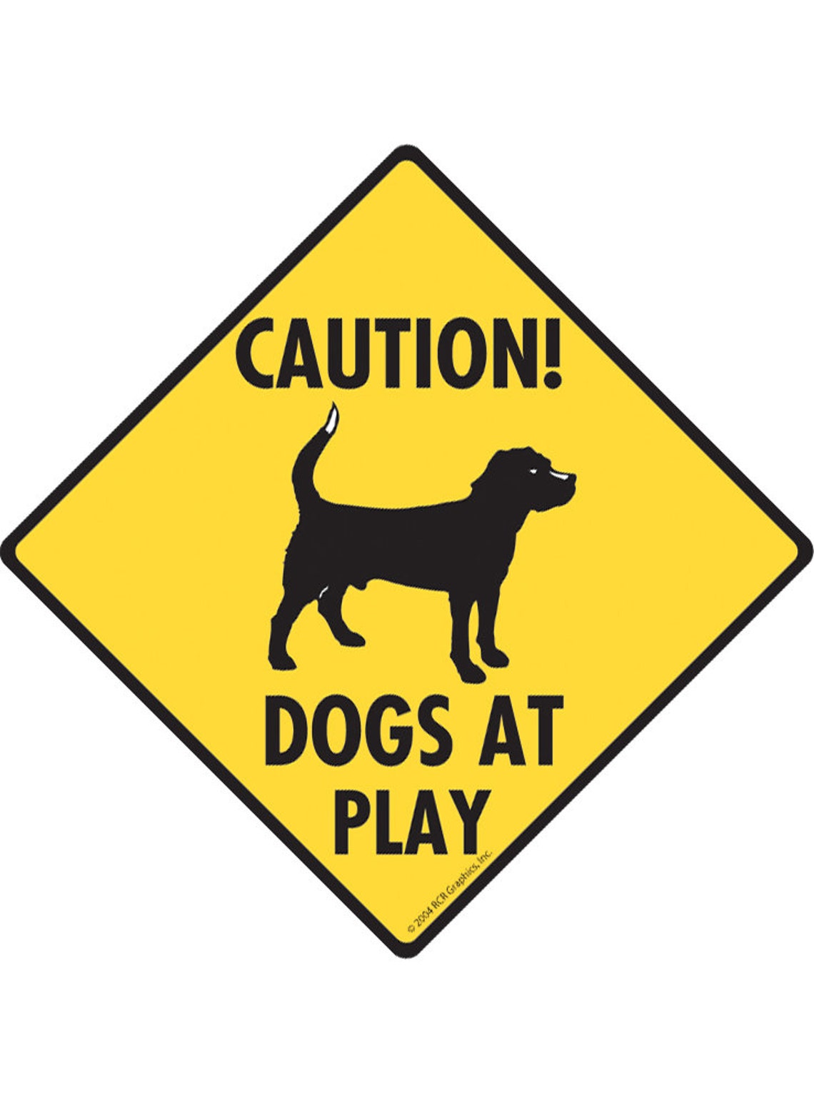 Caution Dogs at Play With Dog Image Aluminum Dog Sign or | Etsy