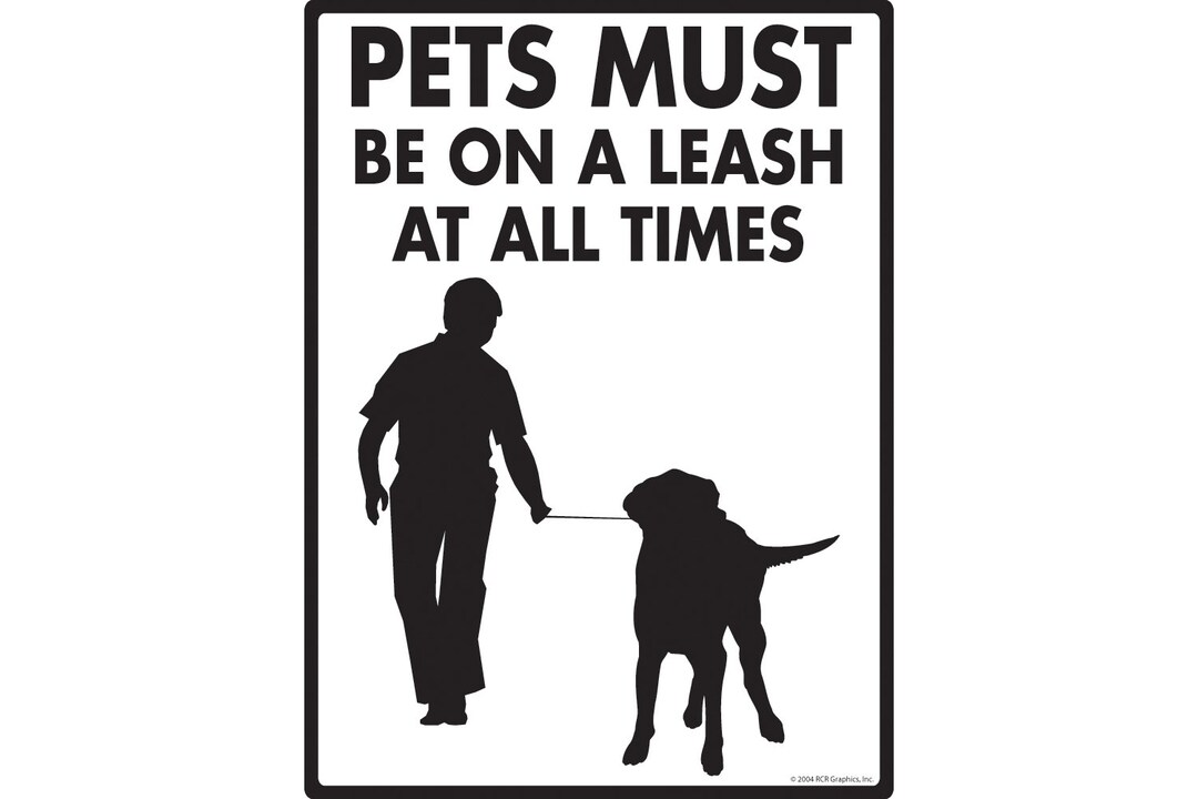Potty Area Sign - Pets Must Be on A Leash at All Times Yard Exterior Rust Free Aluminum Sign ...